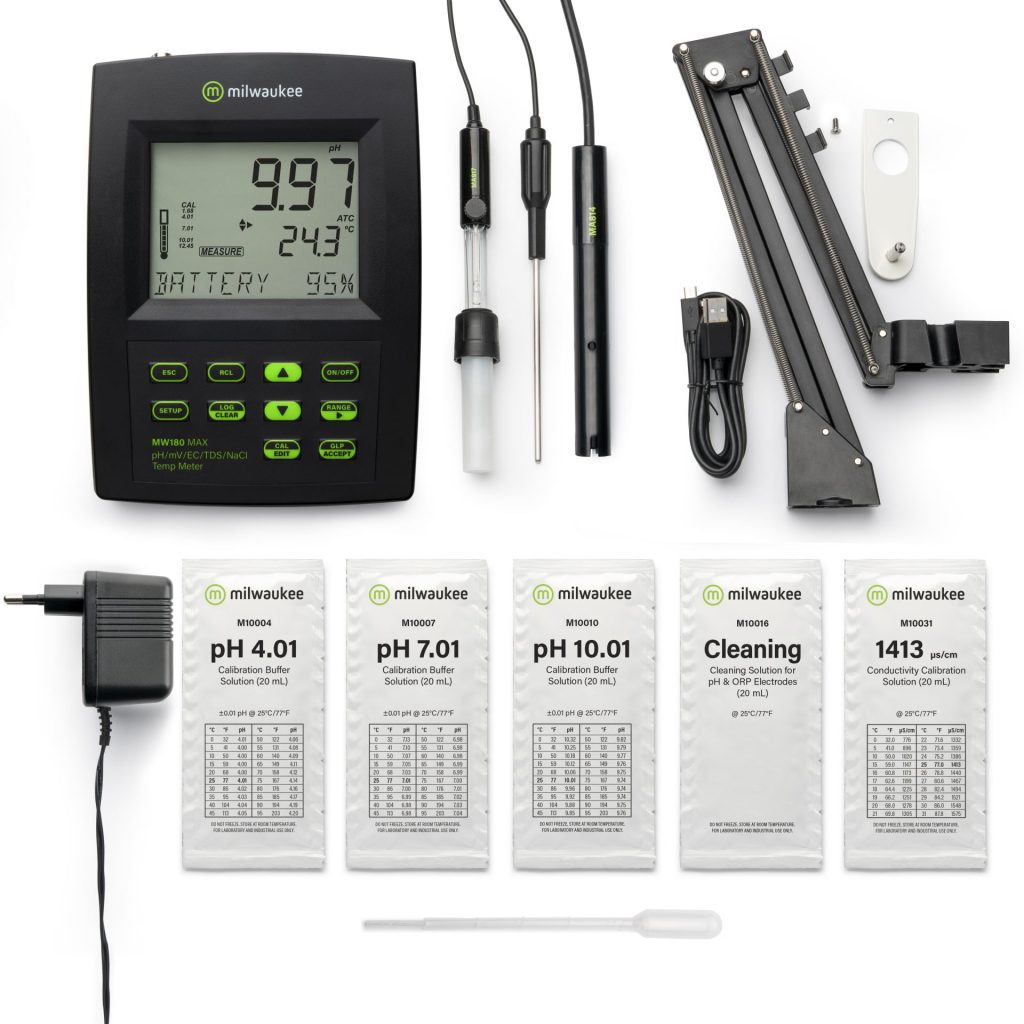 MEDIDOR DE MESADA PH/CONDUCTIVIDADC/TDS/ORP/NaCl/TEMPERATURA MW180 MILWAUKEE - Norces